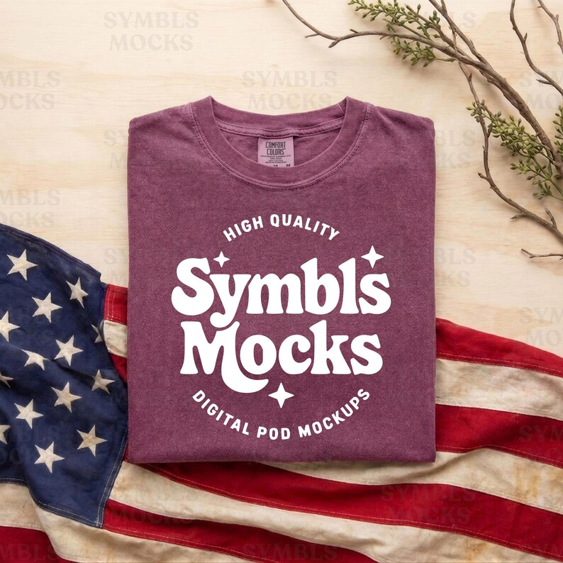 16X Comfort Colors C1717 Patriotic American Flag Flat Lay T-shirt ...