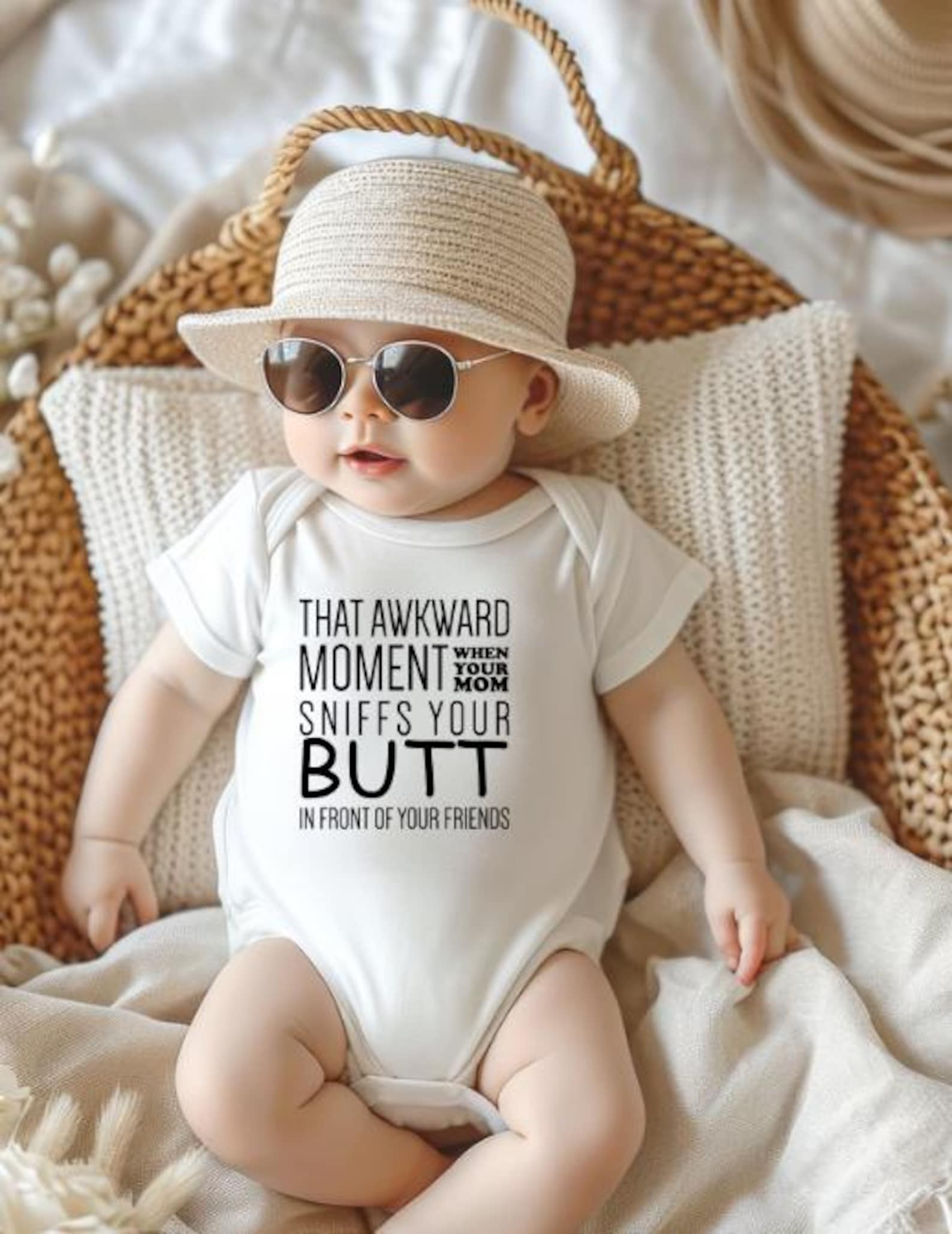 That Awkward Moment When Your Mom Sniffs Your Butt Funny Onesie®, Baby ...
