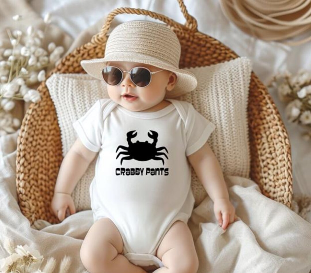 Crabby Pants, Baby Crab Funny Onesie®, Baby Clothes, Unique Baby ...