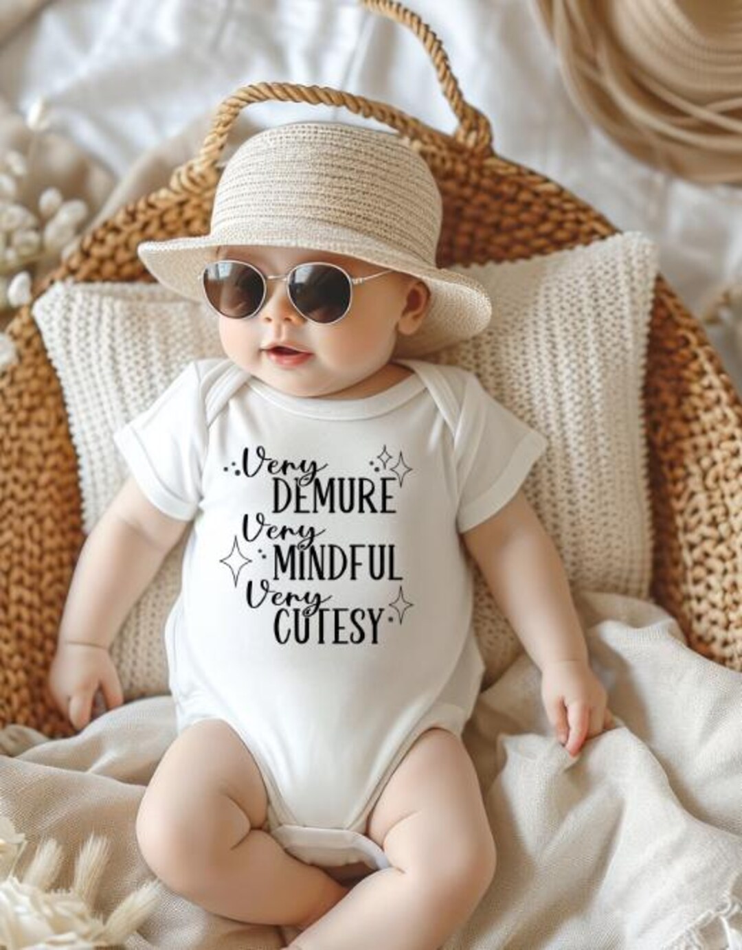 Very Demure, Very Mindful~funny Baby Onesie ® Trending Baby Clothes ...