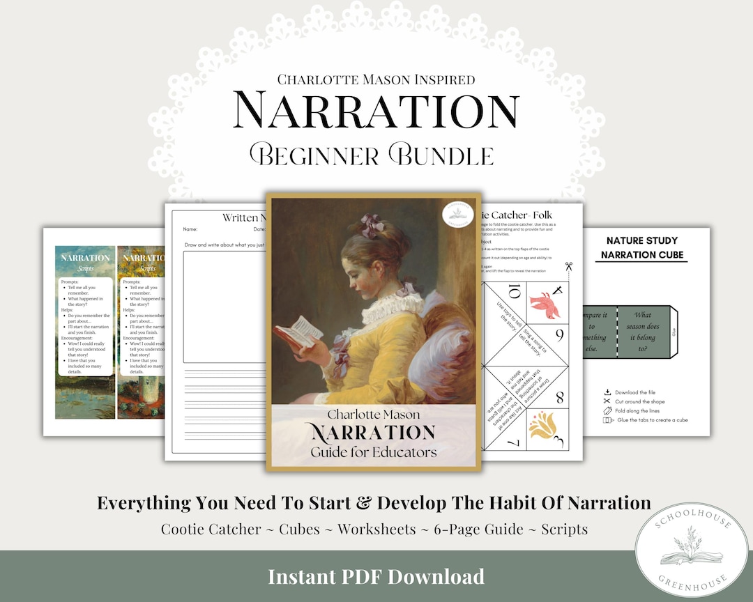 Charlotte Mason Narration Bundle | Gentle Narration Prompts & Beginner ...
