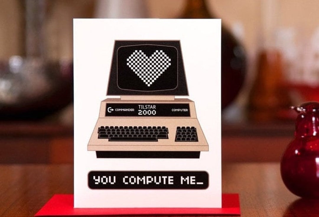 Retro Computer Valentine Card - Geek Love, Recycled Paper - Etsy