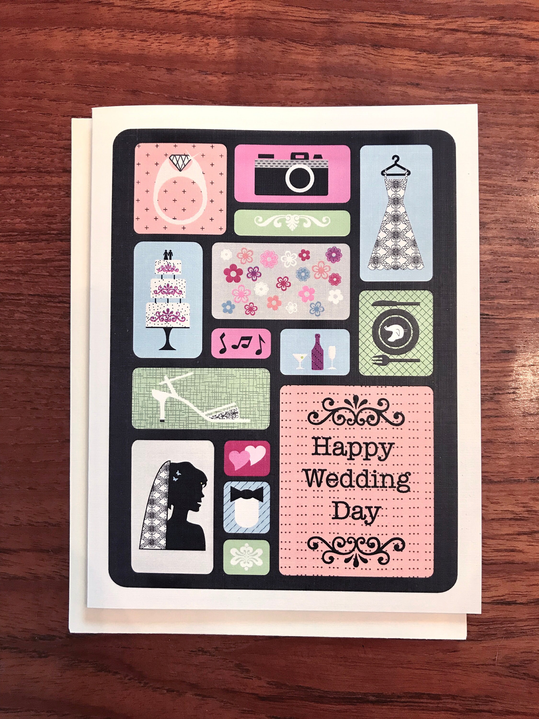 Bento Box Colorful Wedding Card on 100% Recycled Paper | Etsy