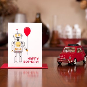 Happy Bot-Day Robot Birthday Card on 100% Recycled Paper | Etsy