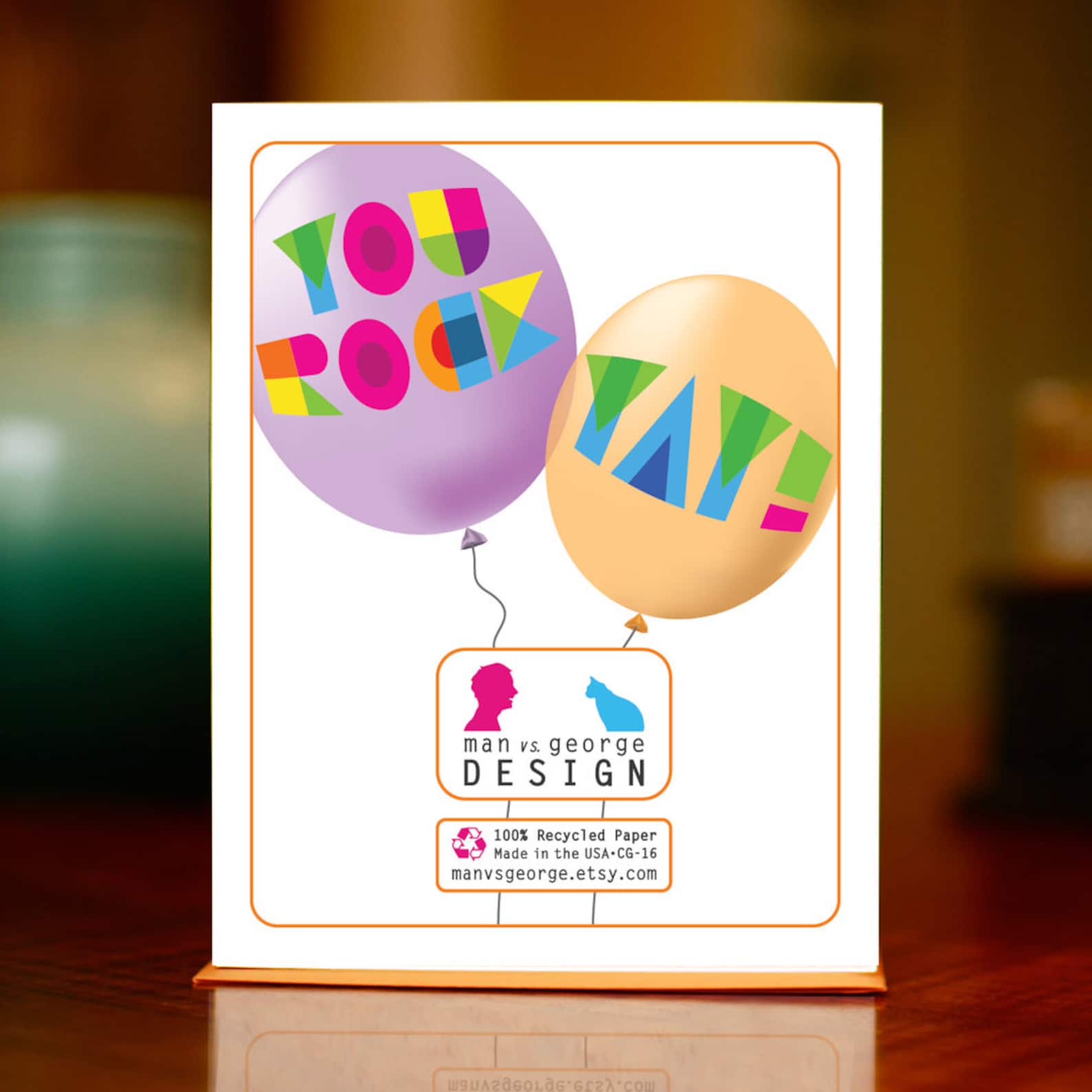 Way to Go You Did It You Rock Balloons Congratulations Card on 100% ...