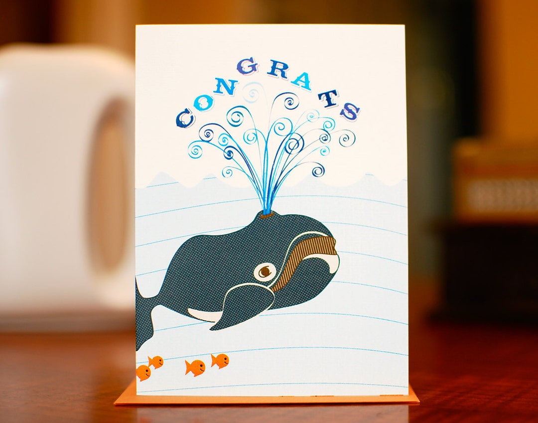 A Whale of a Good Job - Congratulations Card With Whale & Goldfish on ...