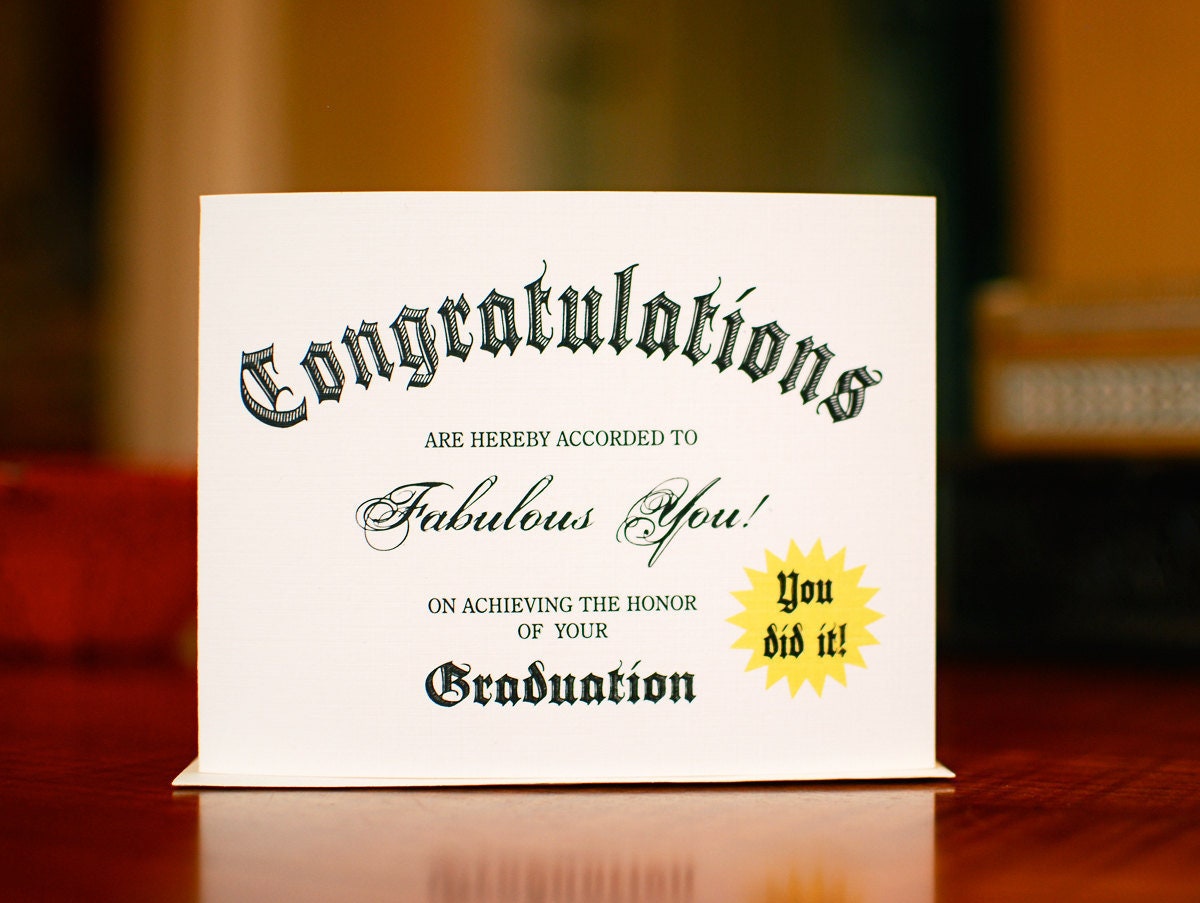 Diploma Graduation Congratulations Card 100% Recycled Paper - Etsy