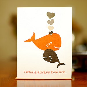 I Whale Always Love You New Baby Card With Whales & Hearts (100% ...