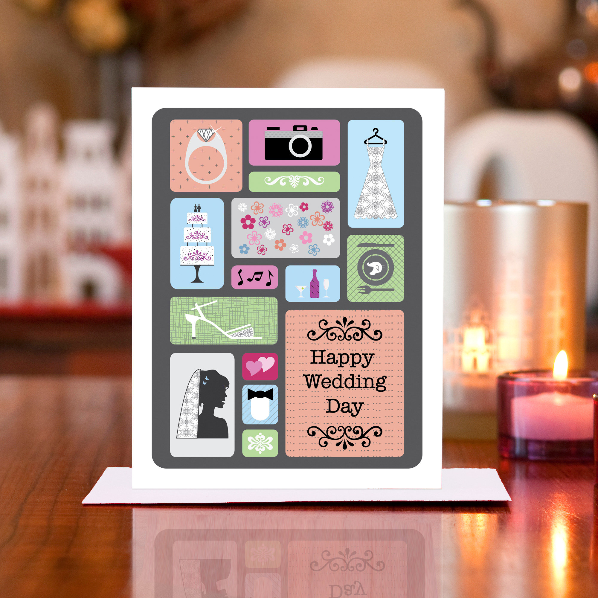 Bento Box Colorful Wedding Card on 100% Recycled Paper - Etsy