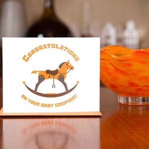 Ride Em Cowboy New Baby Card in Blue, Pink, or Orange - 100% Recycled ...
