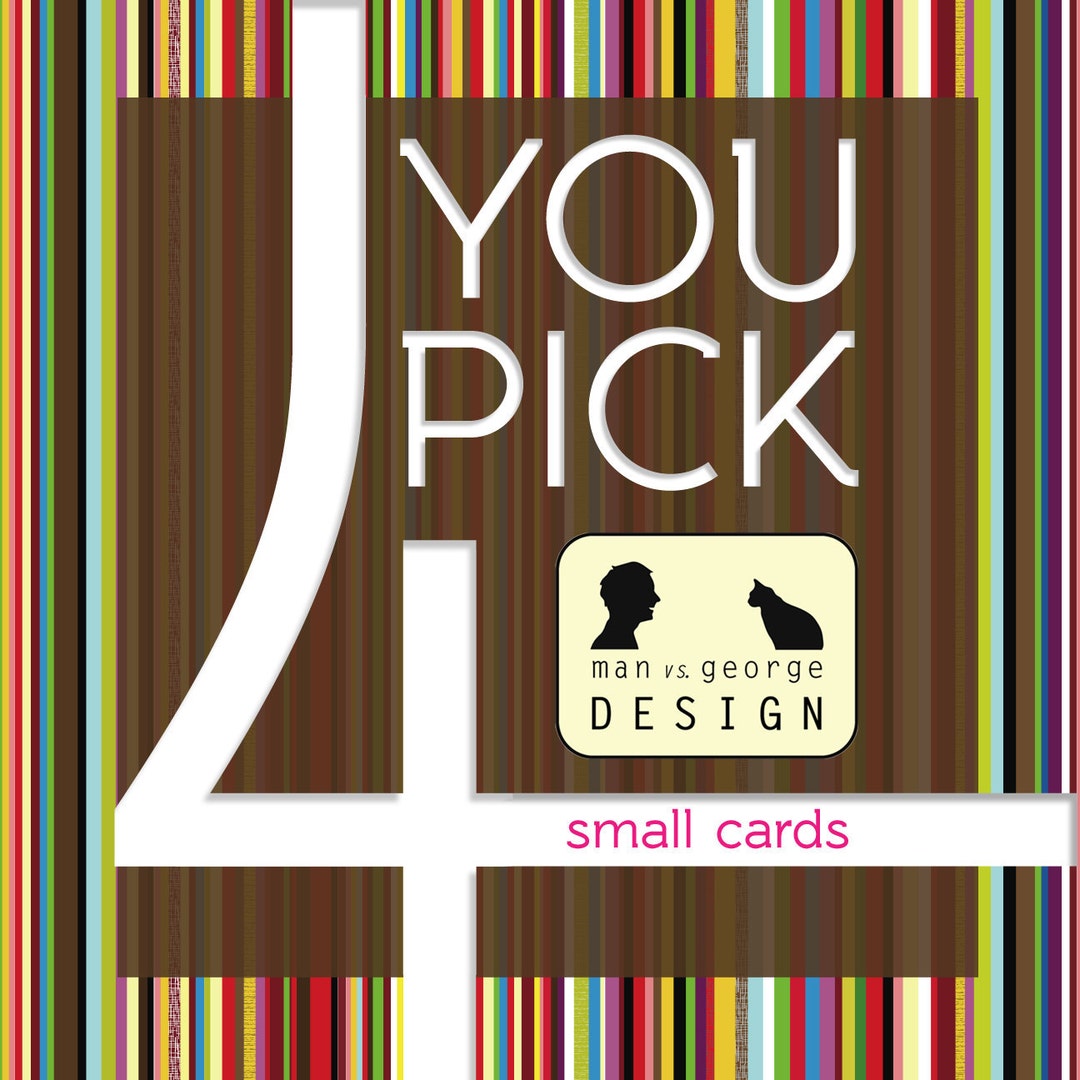 Pick 4 (four) Modern Greeting Cards on 100% Recycled Paper - Make Your ...