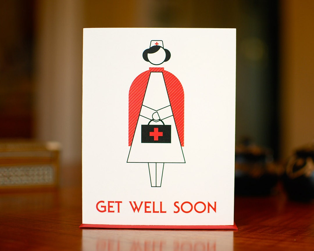 Nurse With a Purse - Pictogram Style Get Well Card on 100% Recycled ...