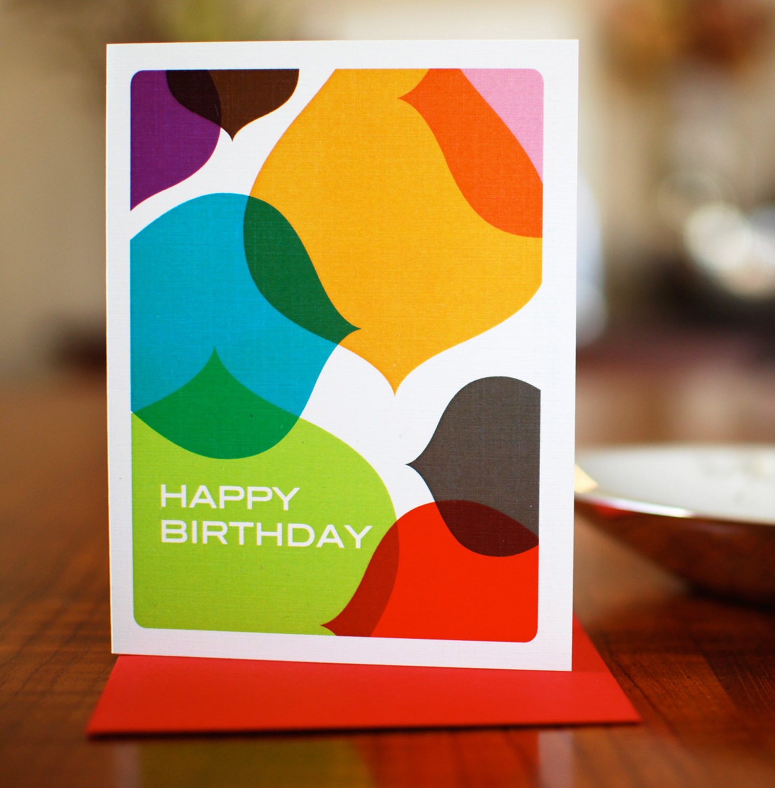 Inkdrops - Colorful Abstract Birthday Card on 100% Recycled Paper - Etsy