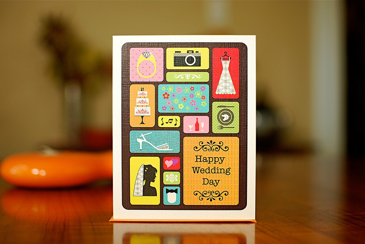 Bento Box Colorful Wedding Card on 100% Recycled Paper - Etsy