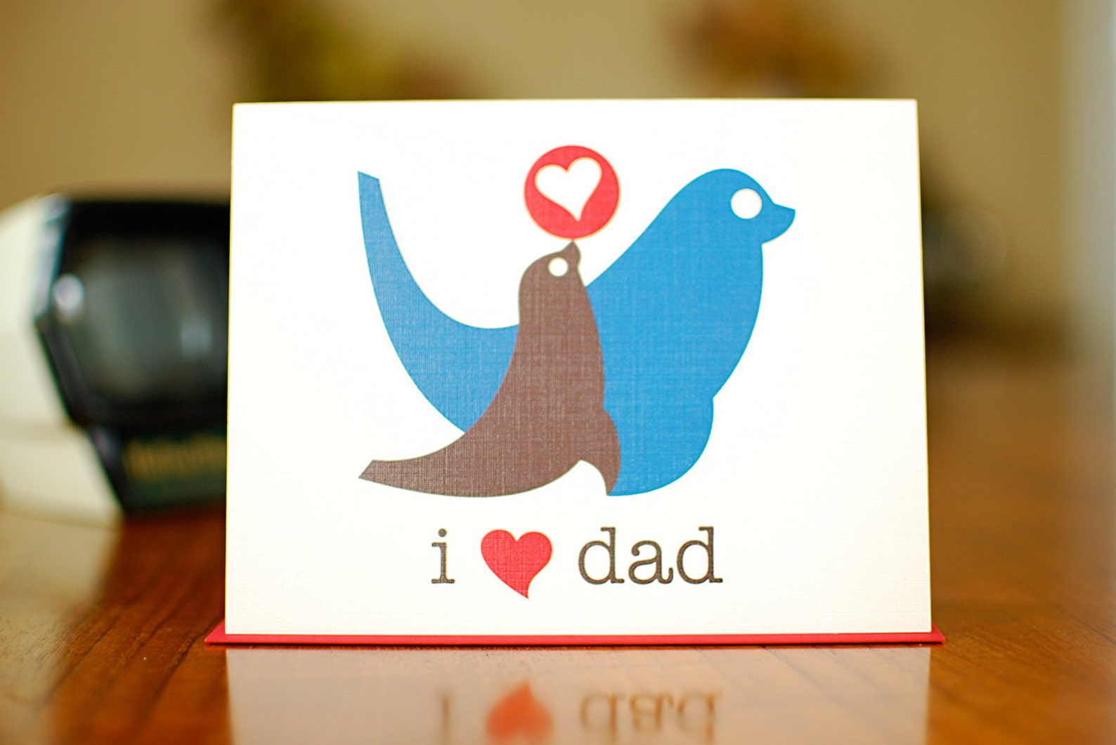 I Heart Dad New Baby Card With Papa & Baby Seals 100% - Etsy