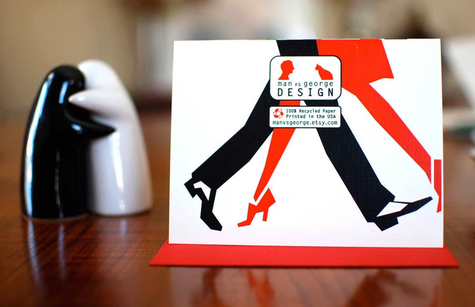 Boogie Down - Birthday Card With Dancing Silhouettes on 100% Recycled ...