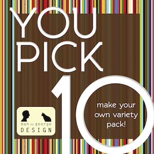 Pick Ten (10) Fun & Modern Greeting Cards - Make Your Own Variety Pack ...