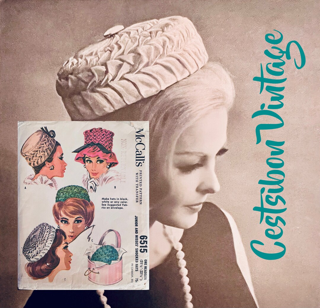 1960s Mccalls 6515 Smocked Hats, Pillbox, Bucket Sewing Pattern - Etsy