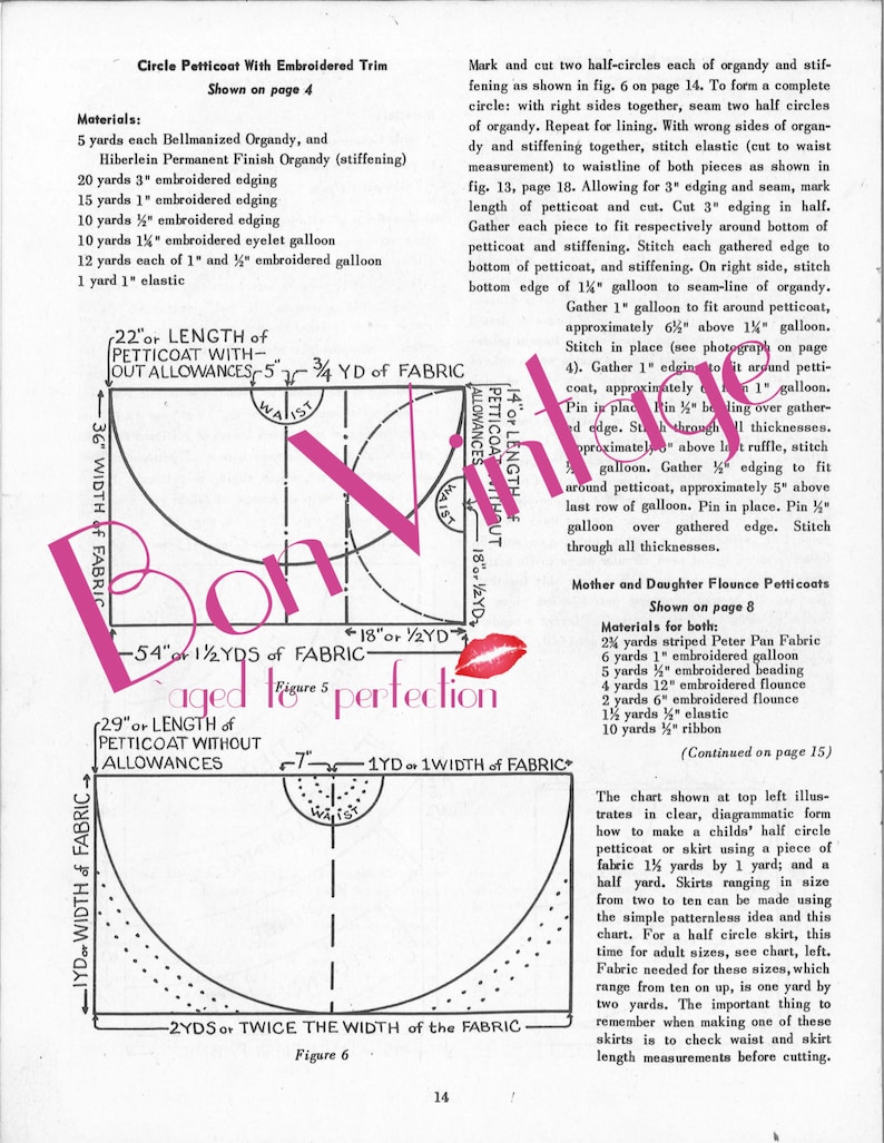 Vintage Petticoat Pattern Crinoline Lingerie Slip Sewing 1950s RARE ...