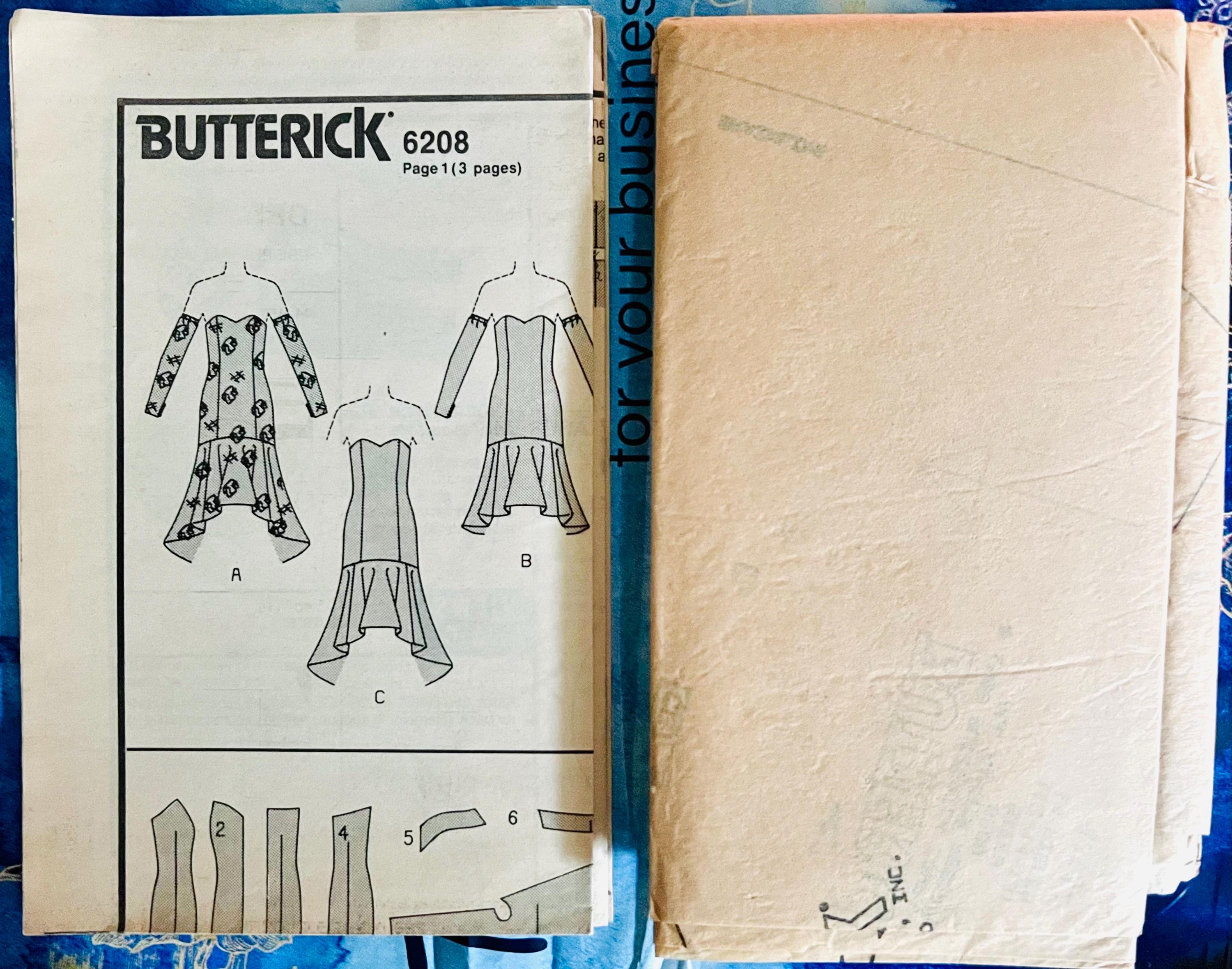 1980s Vintage BUTTERICK 6208 Dress Evening or Gown Length, Strapless ...
