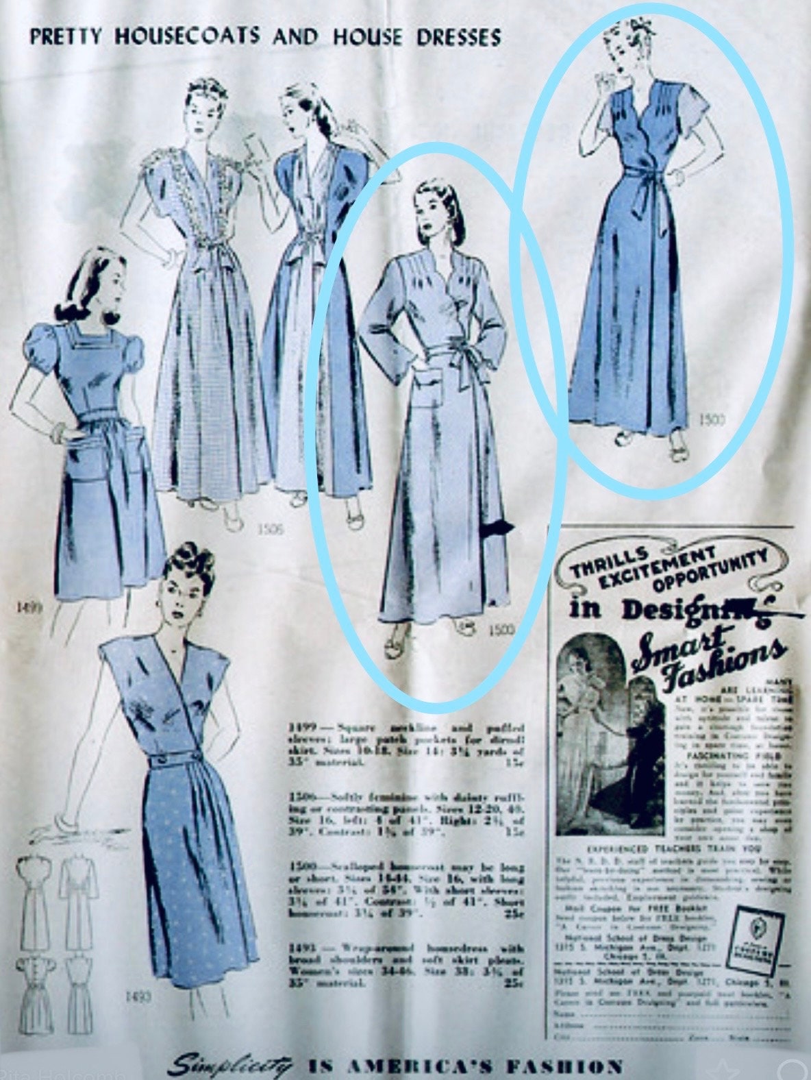 Simplicity 1500 Dressing Gown or Robe Dresses With Pleats Tucks and ...