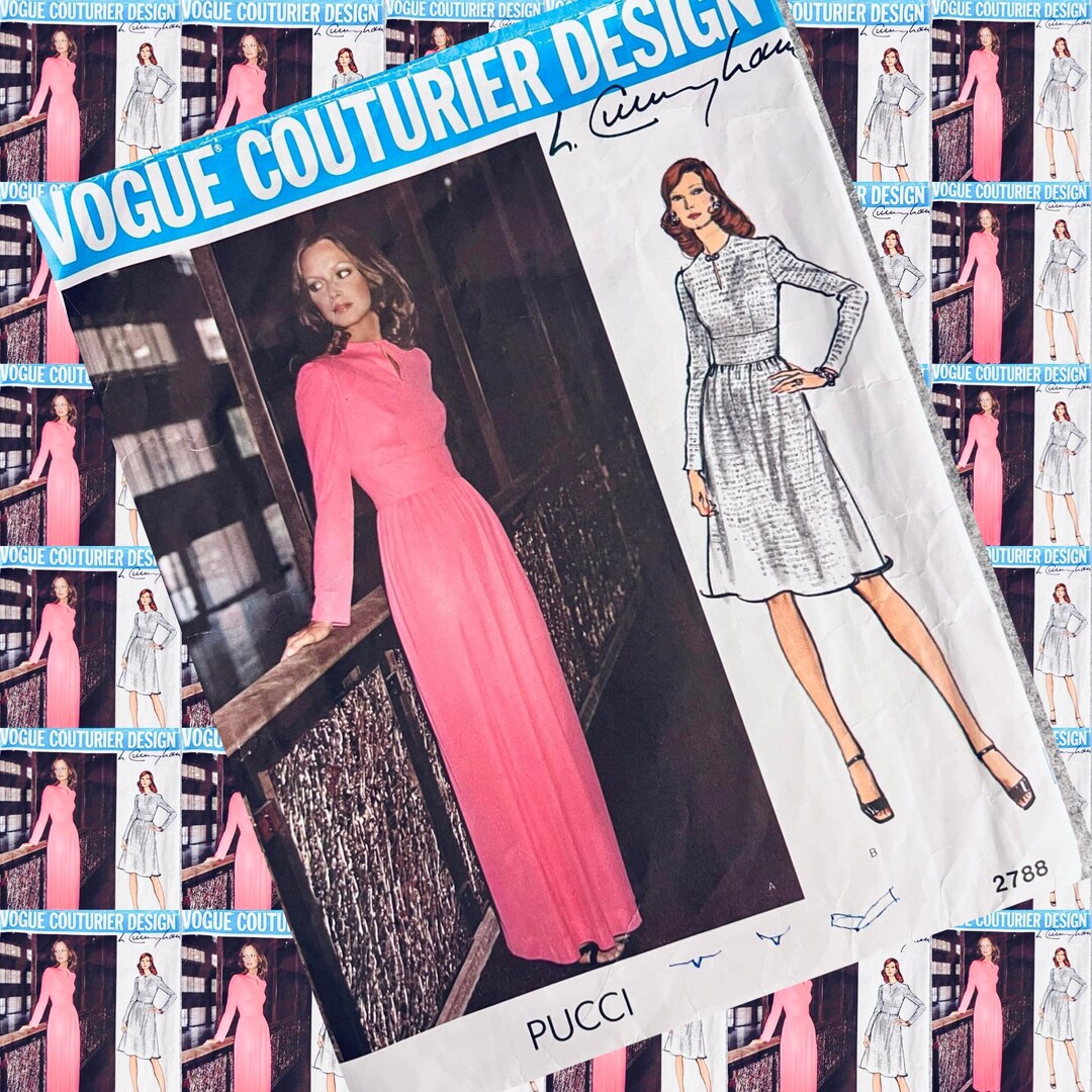 1970s Vintage Vogue Couturier Design 2788 Pucci Dress Gown or Street ...
