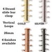 4 Strand Vertical Loop Slide Bar Clasp Gold, Silver, Antique Copper or ...