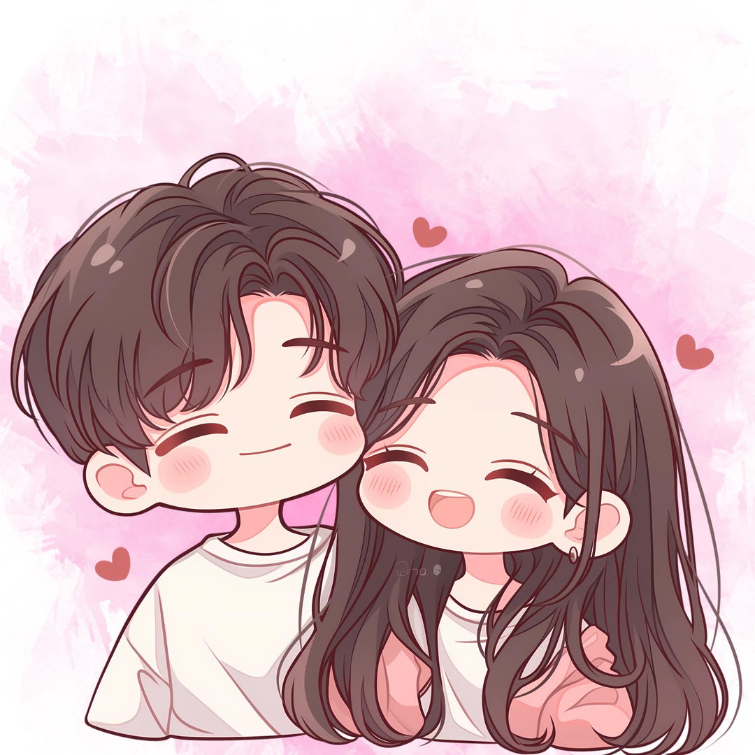 Custom Kawaii Portrait, Couple Portrait, Couple Gift, Wedding Gift ...