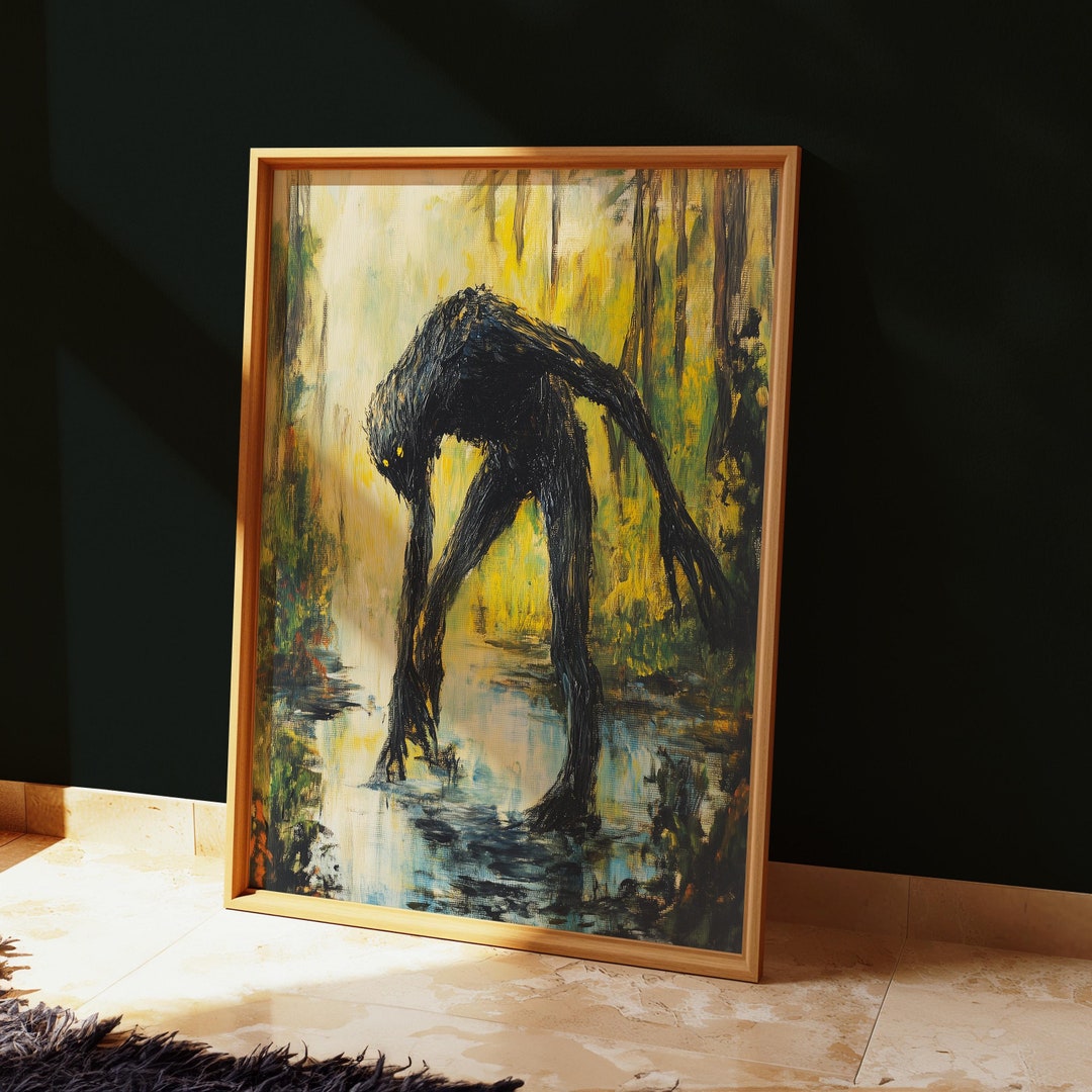 Skinwalker Cryptid Digital Art Print, Dark Monet Horror Painting ...