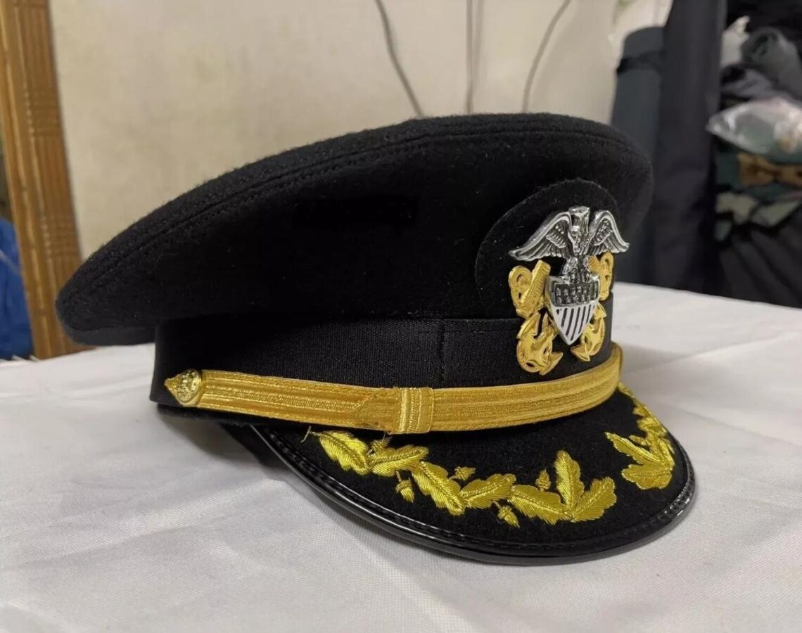 US Navy Officer Commander Visor Cap, Military Reproduction - Etsy