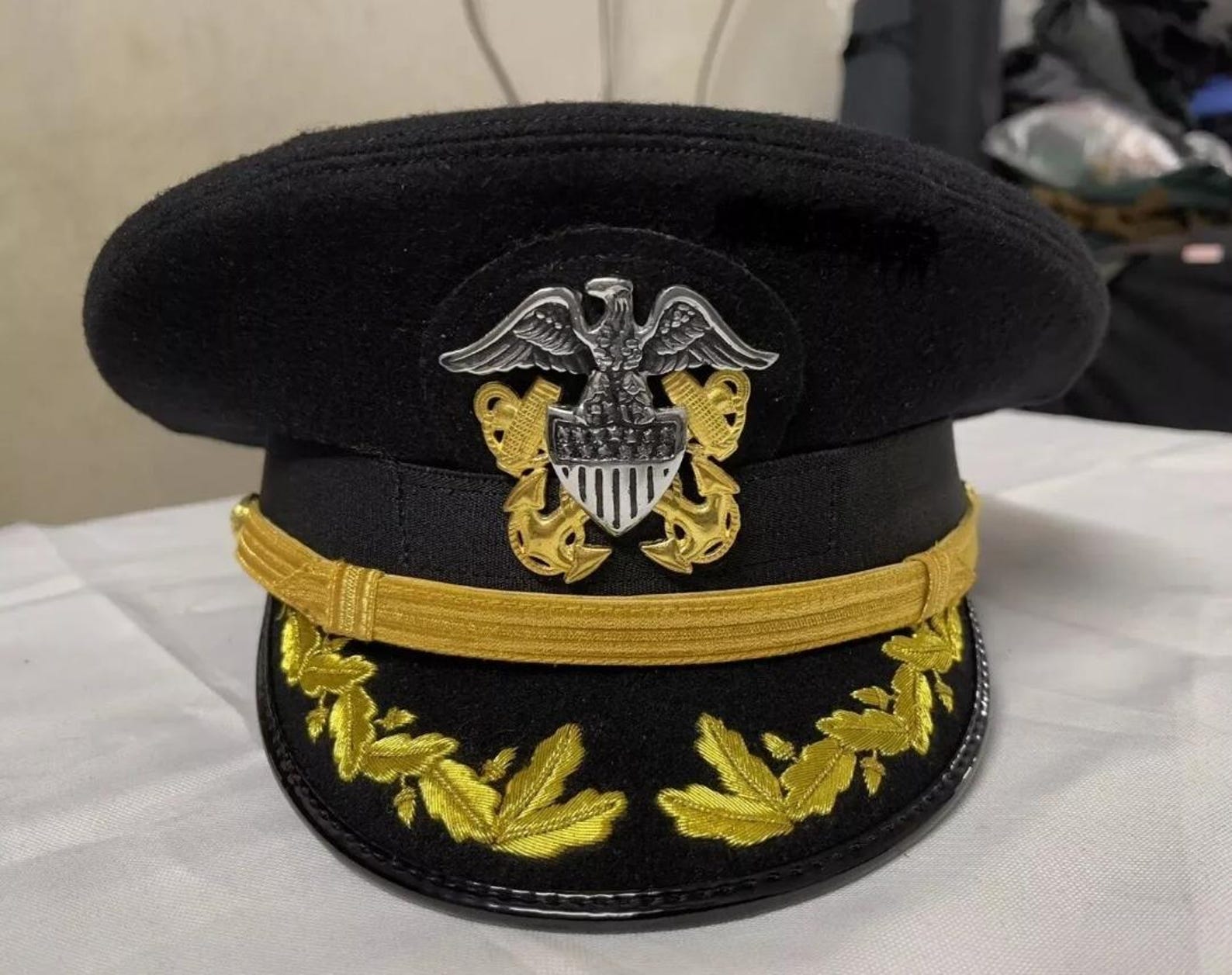 US Navy Officer Commander Visor Cap, Military Reproduction - Etsy