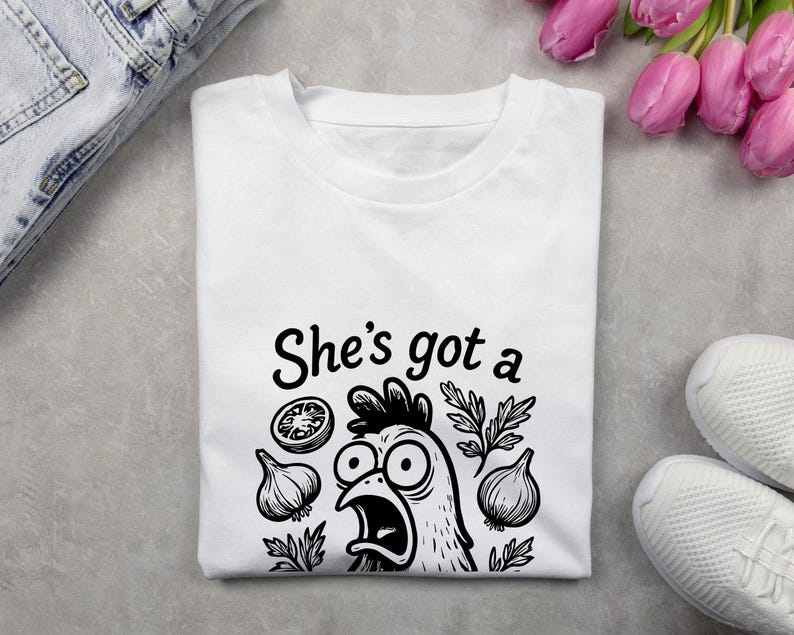 She's Got a Knife SVG Png,funny Chicken T-shirt Design,crazy Chicken ...