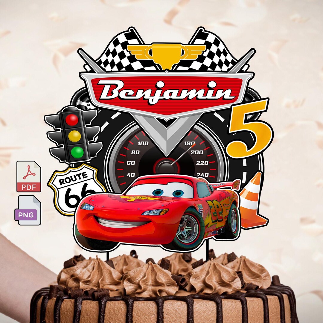 Custom Cars Race Cake Topper, Cars Theme Cake Design, Printable Cars ...