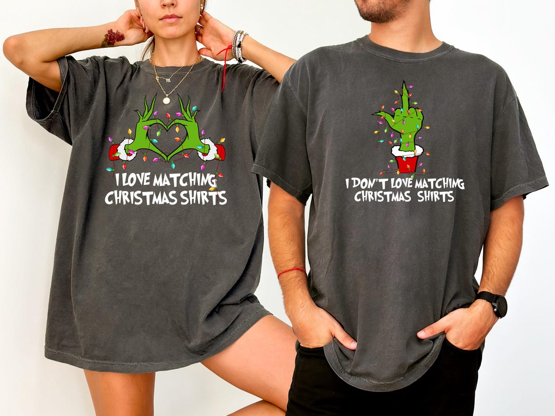 Comfort Colors® T-shirt, Grinch Christmas Couple Matching Shirts ...
