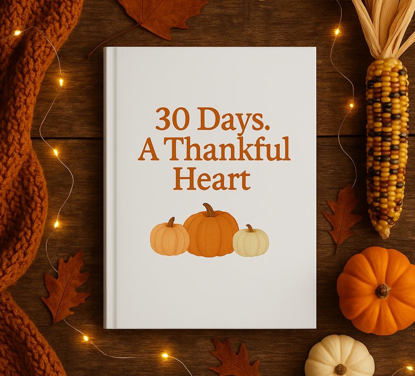Fall Gratitude Thanksgiving Journal, 30 Days Thankfulness Notebook ...