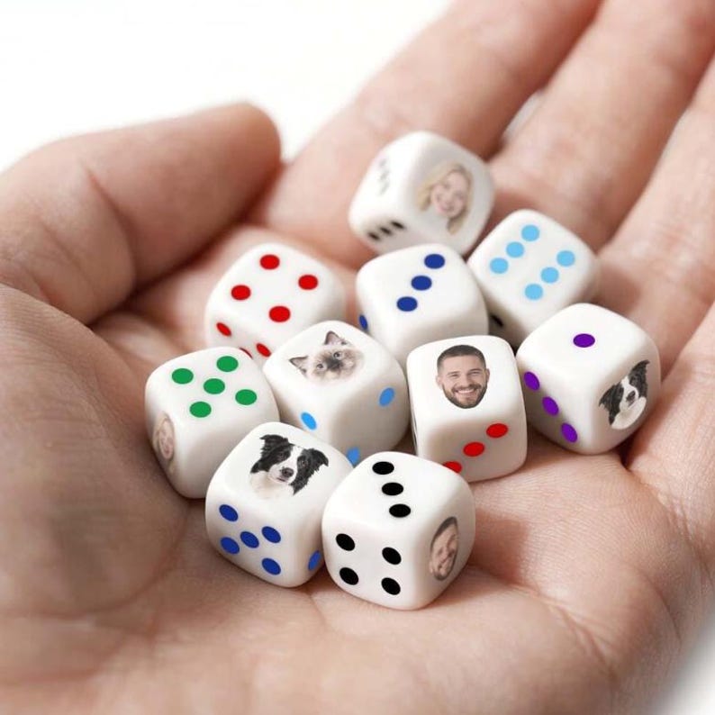 Personalized Face Dice: Custom Photo Gag Gift, Party Game - Etsy