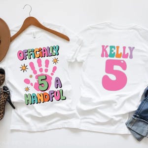 Officially A Handful 5th Birthday Boy Shirt: Happy Dude Toddler Tee - Etsy