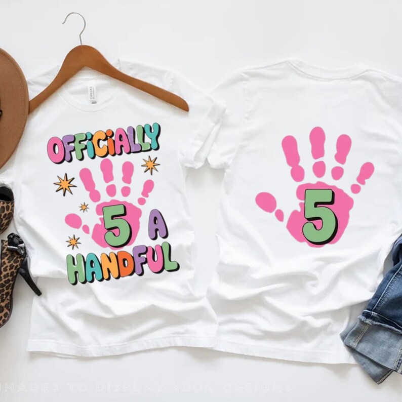 Officially A Handful 5th Birthday Boy Shirt: Happy Dude Toddler Tee - Etsy