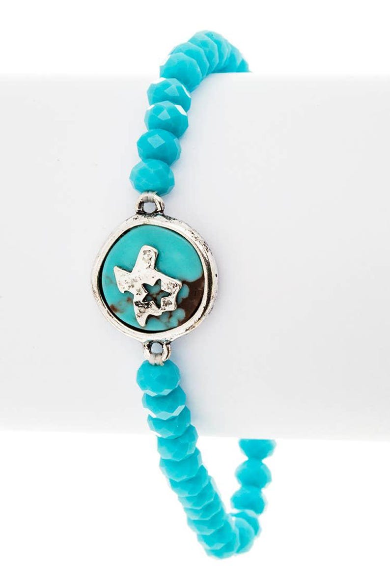 Turquoise Texas State Map Bracelet Handmade Jewelry Gift for Texans - Etsy