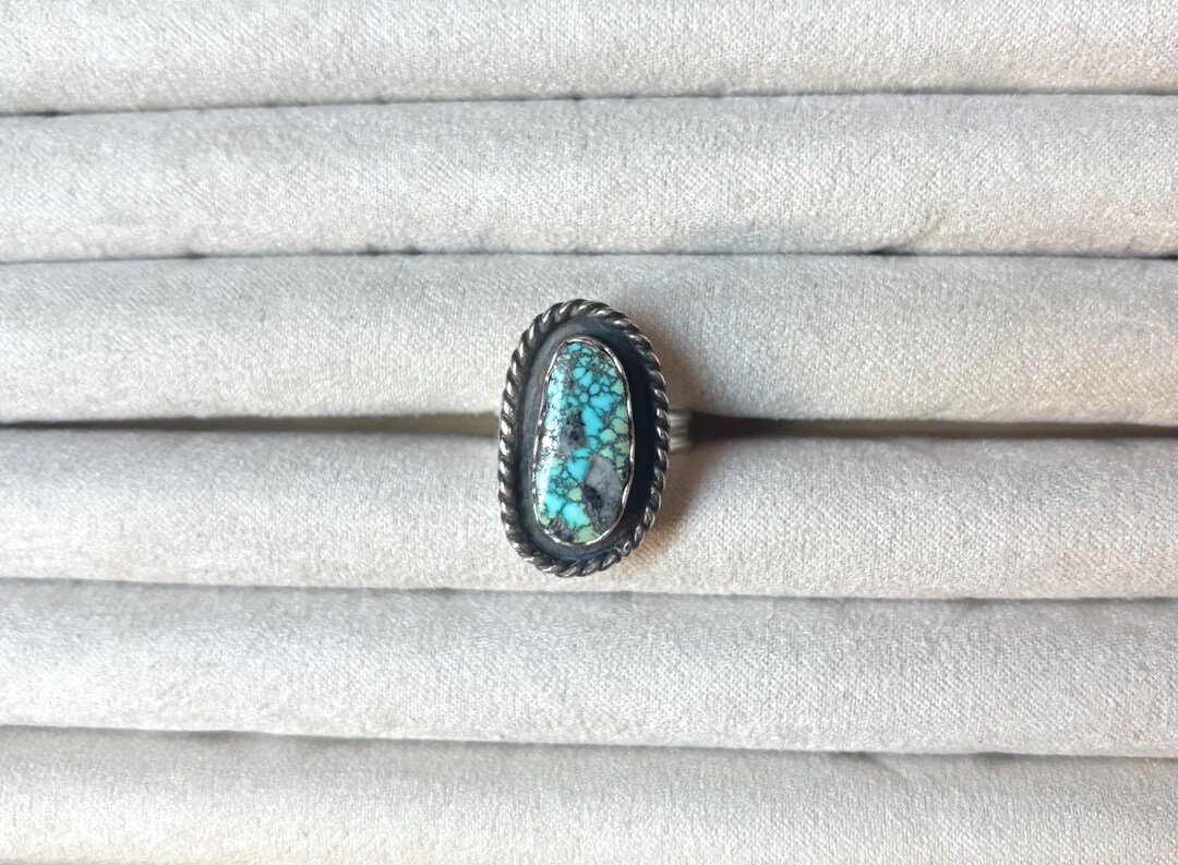 Rare Blue Moon Turquoise Shadowbox Ring- Size 8 - Etsy
