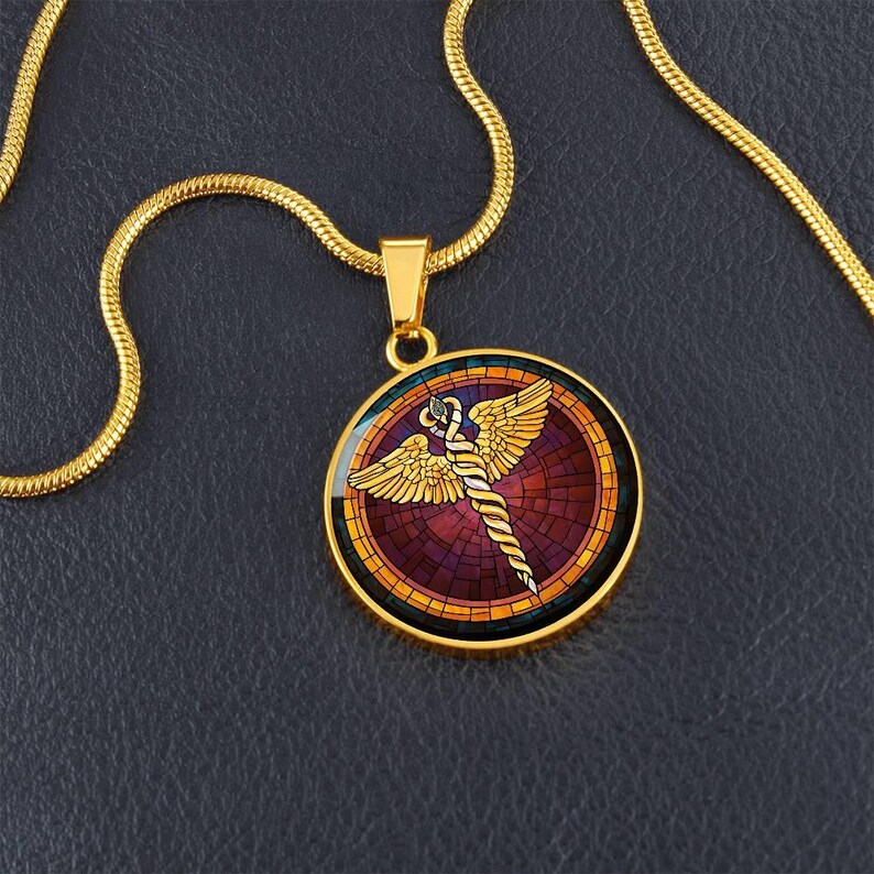 Caduceus Symbol Stained Glass Personalized Keychain Caduceus Gift for ...
