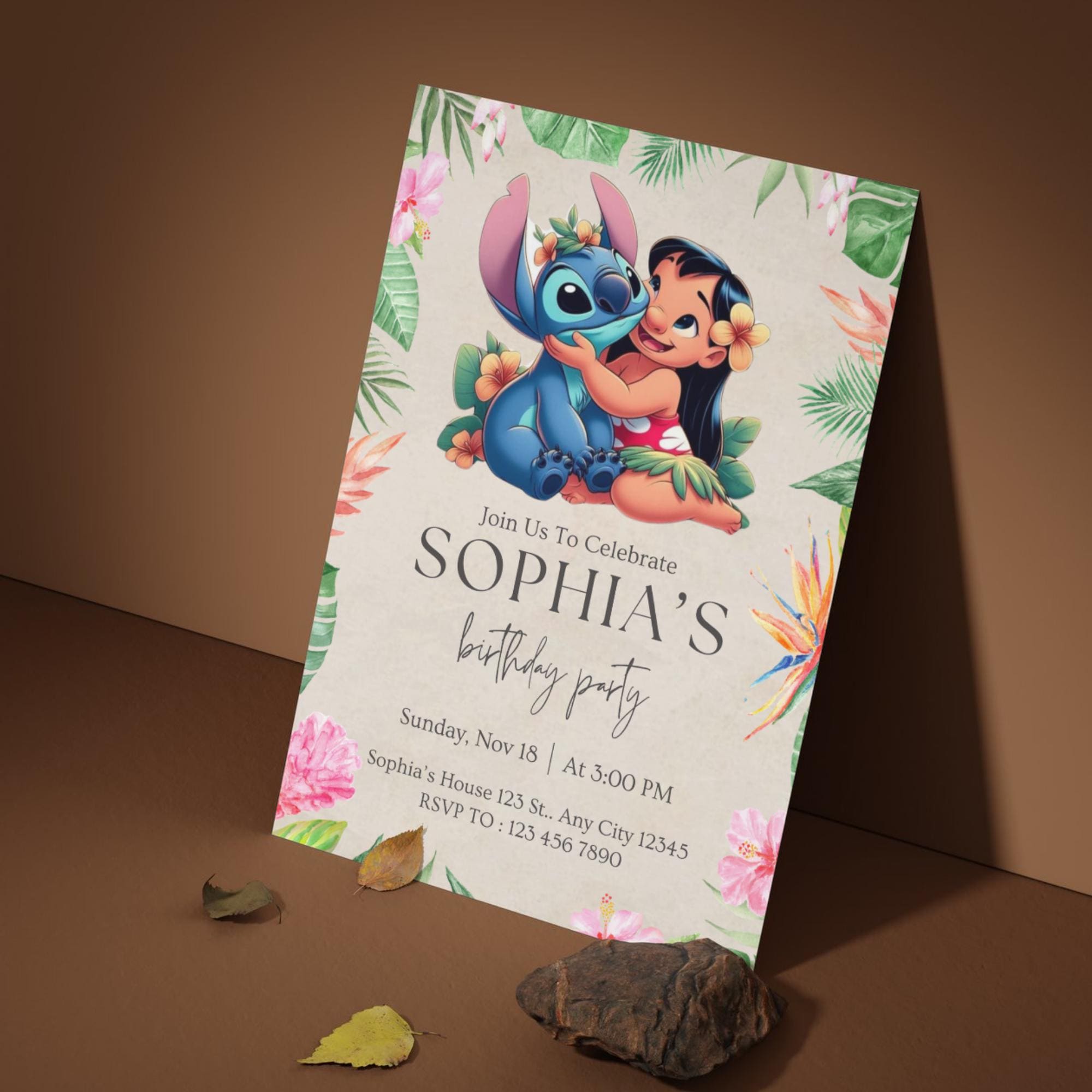 Lilo and Stitch Birthday Invitation | Editable Hawaiian Party Invite ...