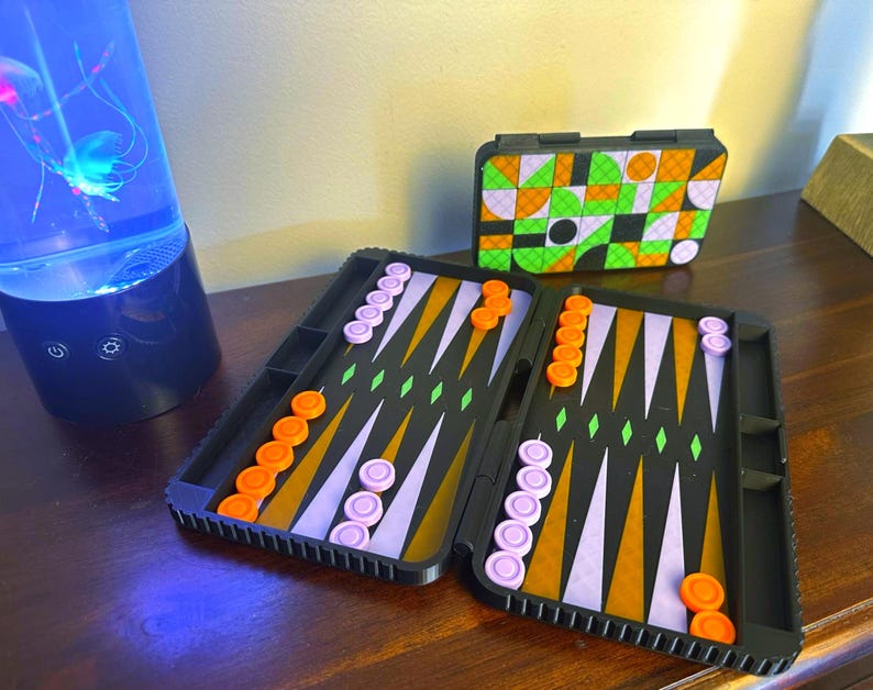 Backgammon Set – 3D Printed Travel Board Game, Unique Gift for Game ...