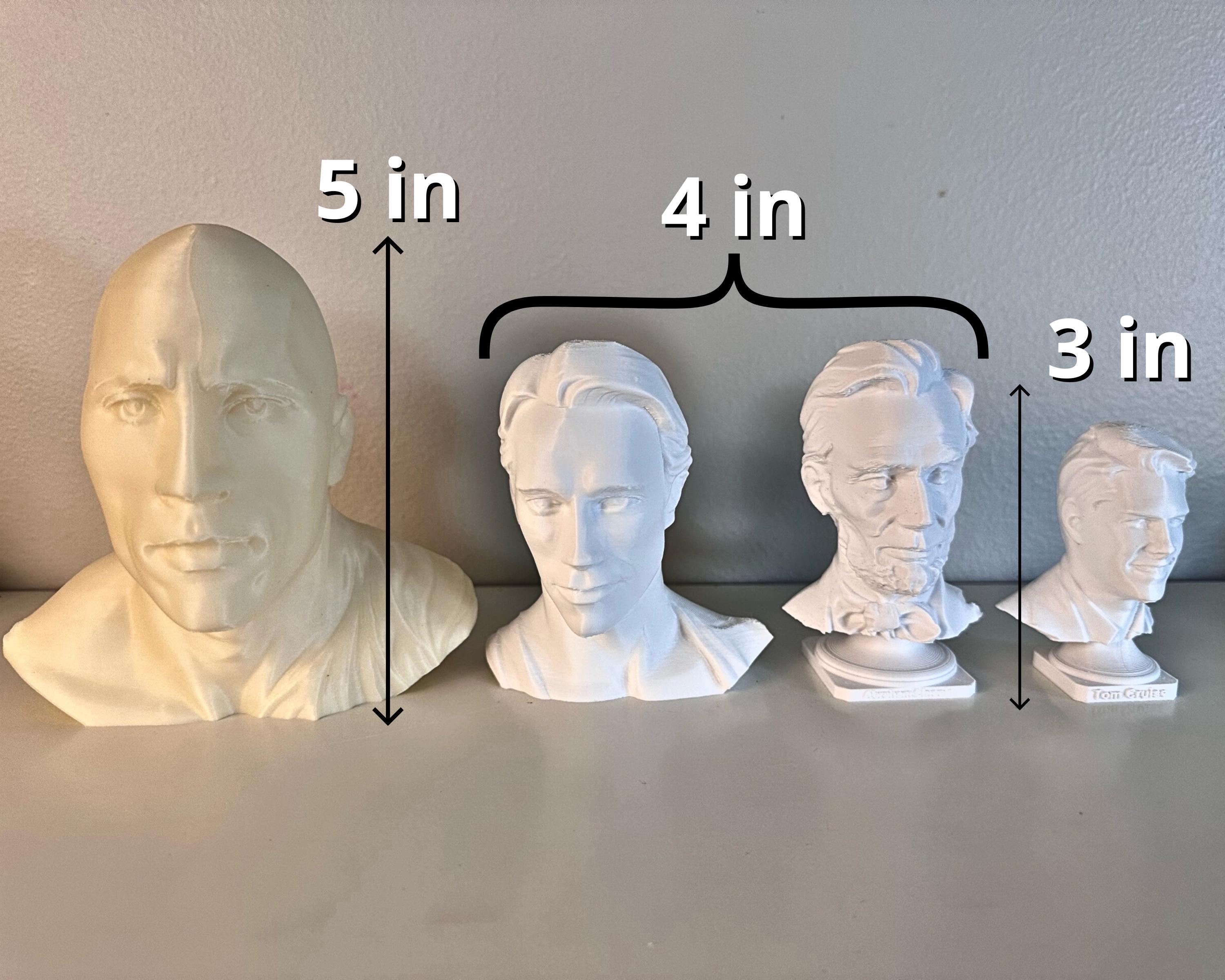 Custom 3D Printed Portrait Bust From Photo - Personalized Sculpture ...