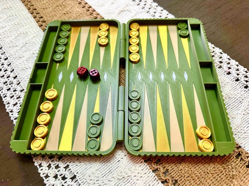 Backgammon Set, 3D Printed , Board Game, Gift for Him, Gift for Dad ...