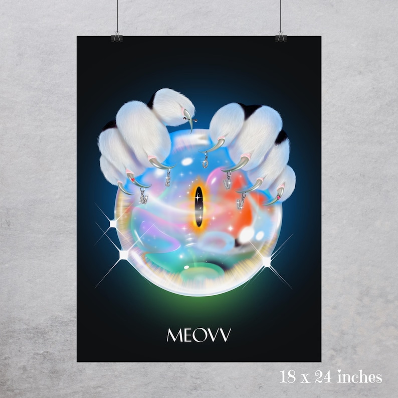 MEOVV KPOP Group Hands up Rolled Poster | K-pop Wall Art, Concert ...