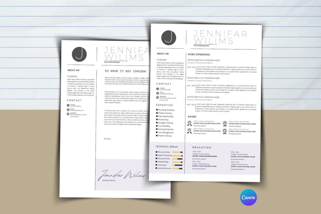 Corporate Professional Resume Template With Sidebar | ATS Optimized CV ...