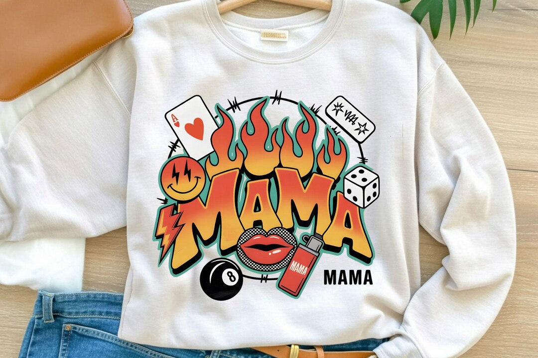 High Fashion Mama PNG | Gold Outline Bling T-shirt Graphic | Fire ...