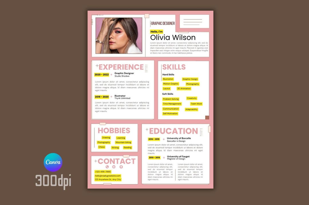 Pink Yellow Playful Graphic Designer Resume - Imaginative Vibrant ...
