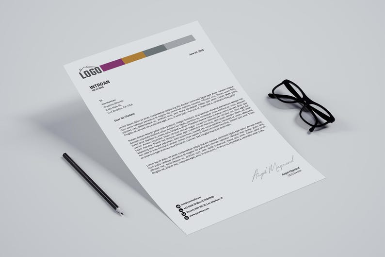 Editable Business Letterhead Template | Custom Corporate Design (canva ...